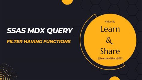 Ssas Mdx Filter Having Functions Youtube