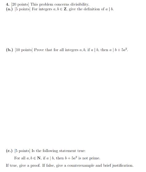 Solved 4 20 Points This Problem Concerns Divisibility