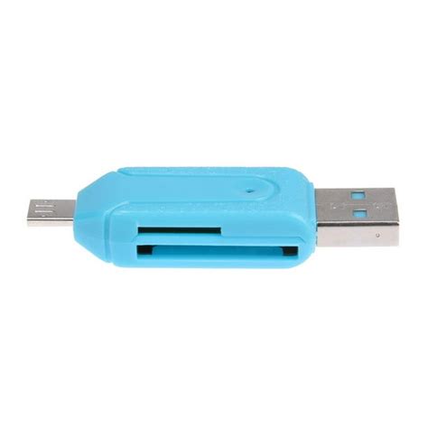Mini Lector De Tarjetas Tf Sd Con Función Otg De Puerto Usb Micro Usb Para Teléfono Inteligente