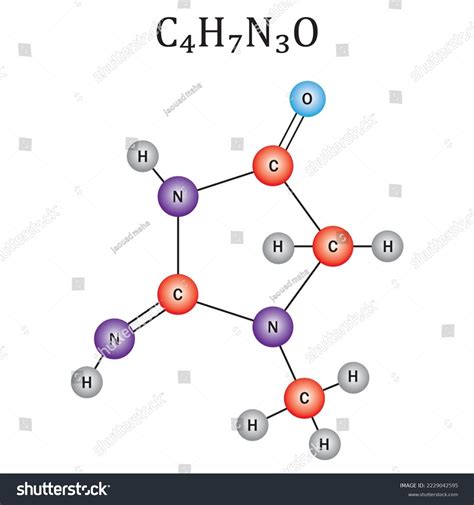Creatinine Molecule Structural Chemical Formula 3deducational เวกเตอร์สต็อก ปลอดค่าลิขสิทธิ์