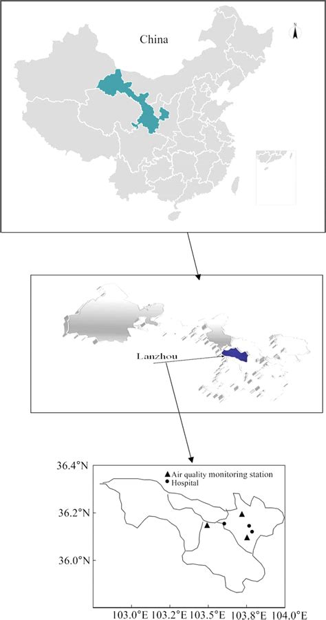 The Locations Of Air Pollutants Monitoring Stations And Hospitals