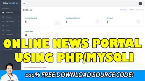 complete online news portal using php mysqli campcodes
