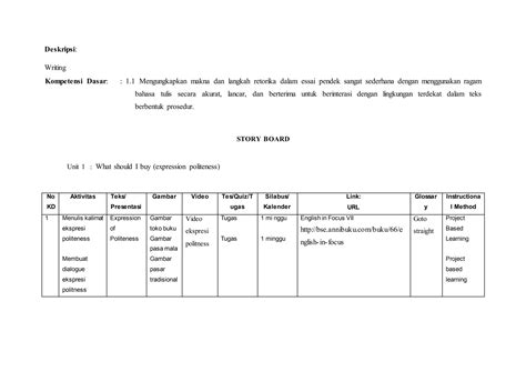 Story Board Writing DOCX Educational Assessment Education Story Board Writing DOCX Educational Assessment Education