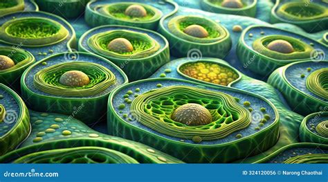 Thylakoid Membrane Bound Chloroplast Compartments Structure Outline Diagram Cartoon Vector