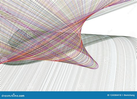 Abstract Conceptual Geometric Line And Curve Pattern Decoration Round Background And Illustration