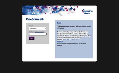 Website Onesource Login