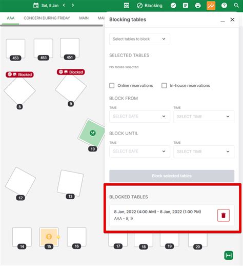 How To Block Tables For Online Reservations