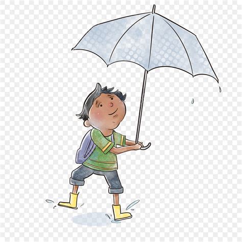 Paraguas Infantil De Dibujos Animados Lindo Dibujado A Mano Ilustración Acuarela Png Los Niños