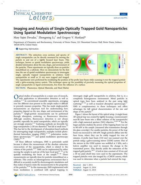 Pdf Imaging And Analysis Of Single Optically Trapped Gold
