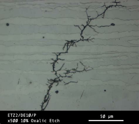 Stress Corrosion Crack In 25 Cr Dss Showing Local Branching With