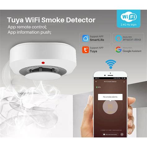 Интелигентен детектор за дим Rutandcari с Wifi и приложение Tuya телефонно предупреждение 90
