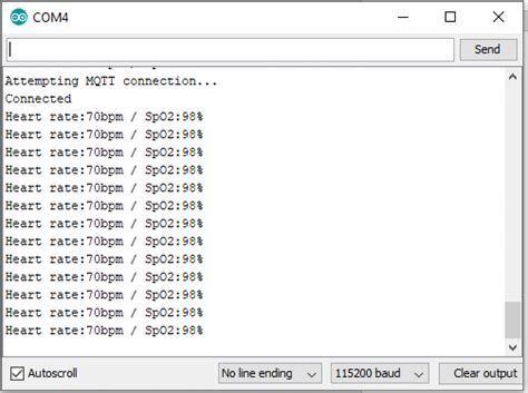 Results Of The Measurement Data On The Serial Monitor To The Arduino