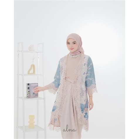 Jual Alna Nude Edition One Set Outfit Kondangan Outer Renda Rok