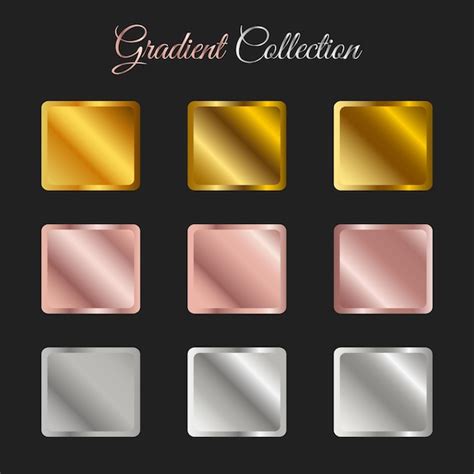 Premium Vector Gradient Collection Gold Silver Rose Gold Gradients