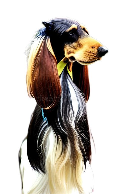 Afghan Hound Illustration Artificial Intelligence Artwork Generated