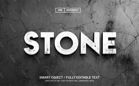 Stone Text Style Effect Photoshop Premium Psd File