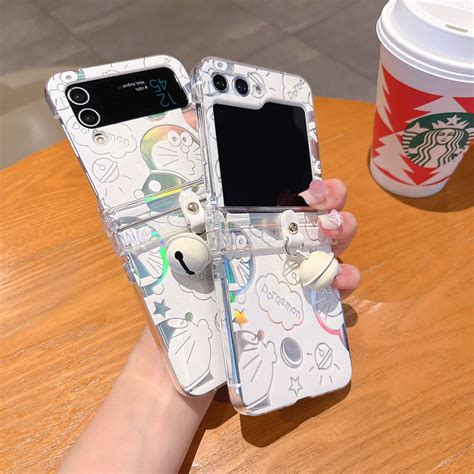 귀여운 만능고양이 방울 캐릭터 홀로그램 갤럭시 Z플립5 Z플립4 Z플립4 제트 Flip 케이스 에이블리