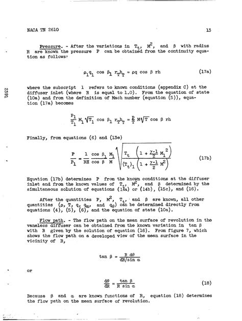 One Dimensional Compressible Flow In Vaneless Diffusers Of Radial And Mixed Flow Centrifugal