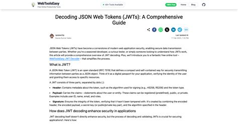 Jwt Decoding A Comprehensive Guide And Free Online Tool
