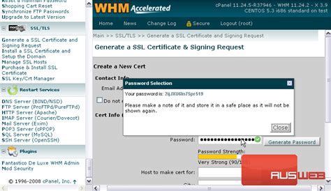 Generating A New Self Signed Ssl Certificate In Whm Web24