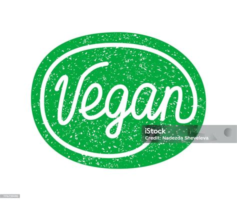 비건 손으로 그린 글자 비문 녹색 스티커 채식 건강 식품 개념 식물 기반 제품 스탬프 0명에 대한 스톡 벡터 아트 및 기타
