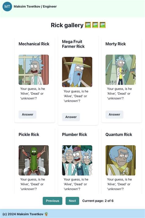 Maksim Tsvetkov 🪴 On Linkedin Typescript Fun Rickmorty Vercel