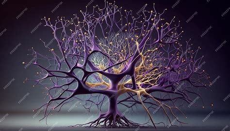 Premium Ai Image Glowing Visualization Neuron System Ai Generator Image