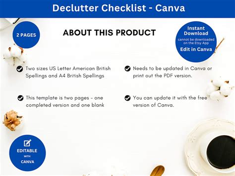 Minimalist Declutter My Home Checklist Organize My House Checklist Digital Declutter Checklist