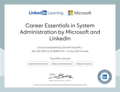 Daniel Vasanth J On Linkedin Certificate Of Completion