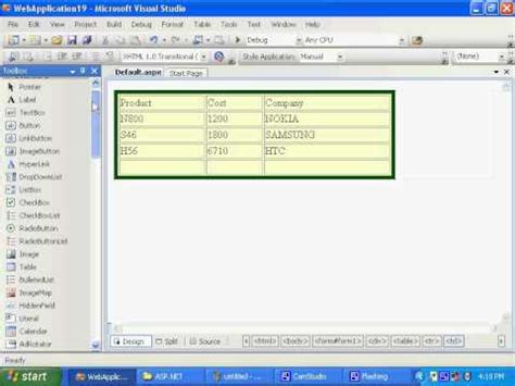 ASP NET Tutorial Table Creation From Code Behind YouTube