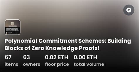 Polynomial Commitment Schemes Building Blocks Of Zero Knowledge Proofs