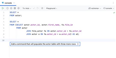 Use Ai In Editor Datagrip Documentation