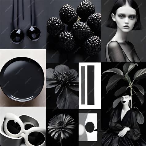 Premium Photo Soft Black Shade Mood Board Inspiration