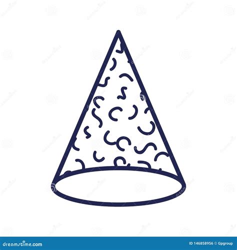 Cone Geometric Figure With Ninetys Pattern Stock Vector Illustration