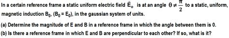 Solved π To A Static Uniform In A Certain Reference Frame