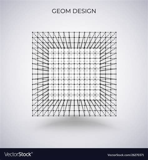 3d Wireframe Cube Technology Royalty Free Vector Image