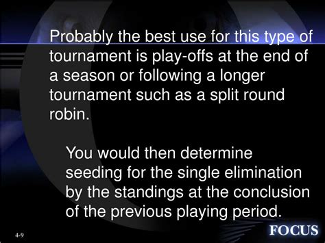 Ppt Tournament Design Single Elimination Powerpoint Presentation Id1433411