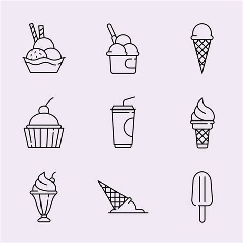 14 038 Cute Ice Cream Outline Royalty Free Photos And Stock Images Shutterstock