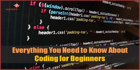 Everything You Need To Know About Coding For Beginners Emoneyindeed