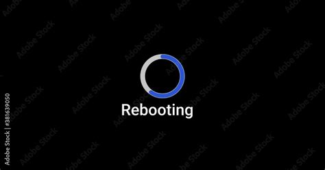 Rebooting Progress Bar Computer Screen Animation Loop Isolated On Black Background With Blue
