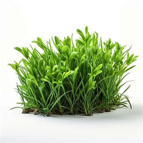 Premium Ai Image Isolated Green Grass On A White Background