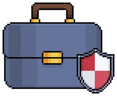 Premium Vector Pixel Art Magnifying Glass With Shield Icon Vector Icon For 8bit Game On White