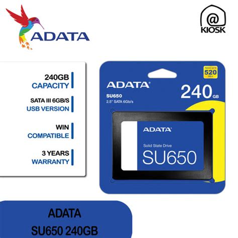 Jual Adata Ultimate Su650 240gb Ssd Sata 25 Garansi 3 Tahun