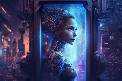 Premium Photo Human Robot With Artificial Intelligence Generative Ai