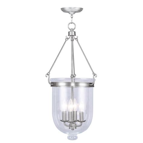 Livex Lighting Jefferson 4 Light Brushed Nickel Traditional Clear Glass