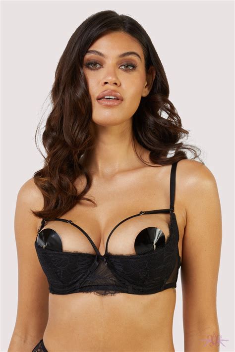 Playful Promises Fallon Quarter Cup Black Bra At The Hosier Box Black