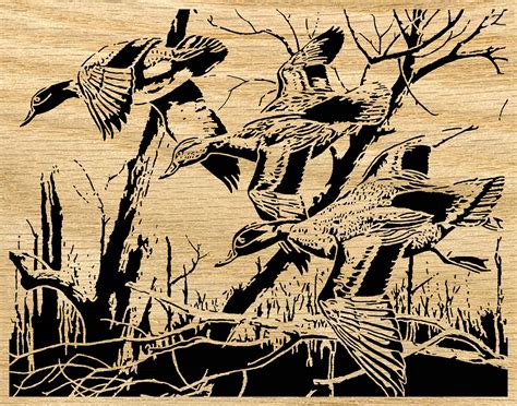 028mw Duck Portrait Scroll Saw Pattern Etsy