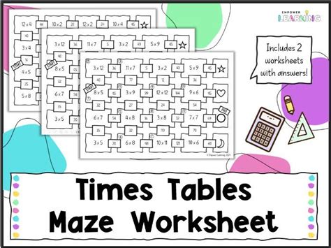 Multiplication Times Tables Puzzle Maze Worksheet For Ks2 And Ks3 Teaching Resources