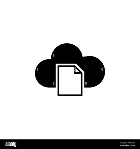 Cloud Storage Document Flat Vector Icon Simple Solid Symbol Isolated On White Background Stock