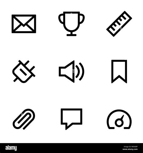 set of icons for simple flat style ui design stock vector image and art